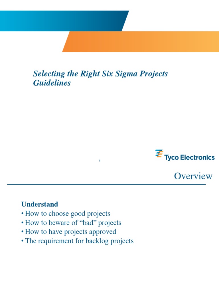 Selecting The Right Projects | PDF | Business Process | Six Sigma