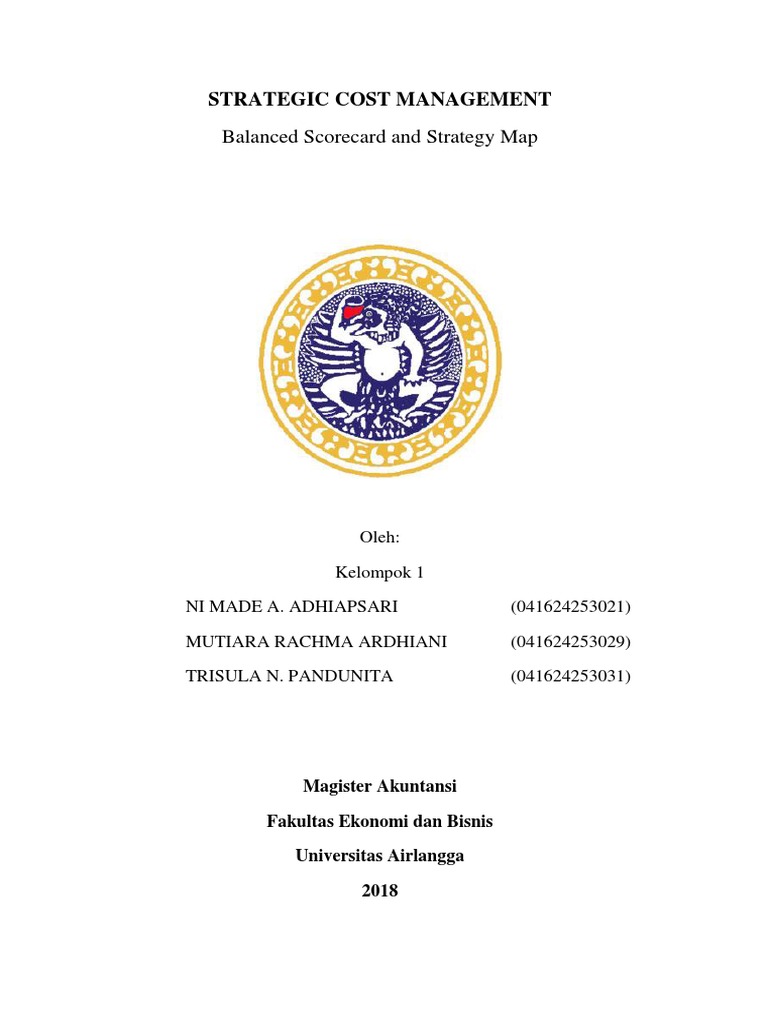 Scm Week 3 Balanced Scorecard And Strategy Map Pdf