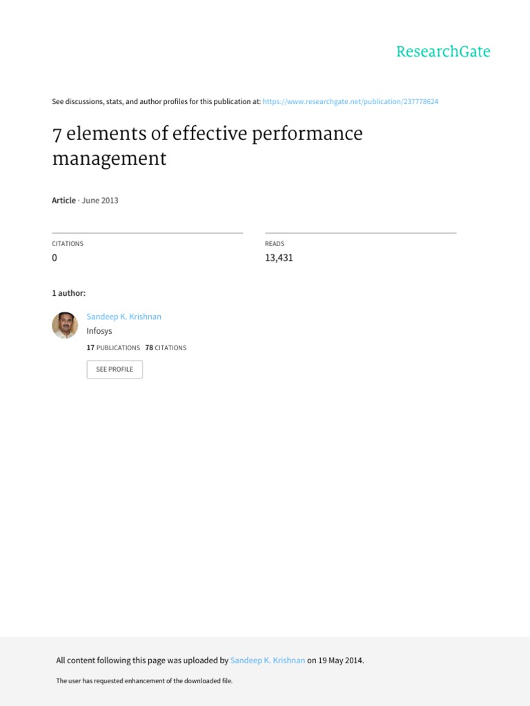 7 Elements of Effective Performance Management | PDF | Goal ...