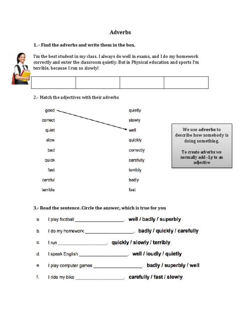 Adverbs Worksheet | PDF