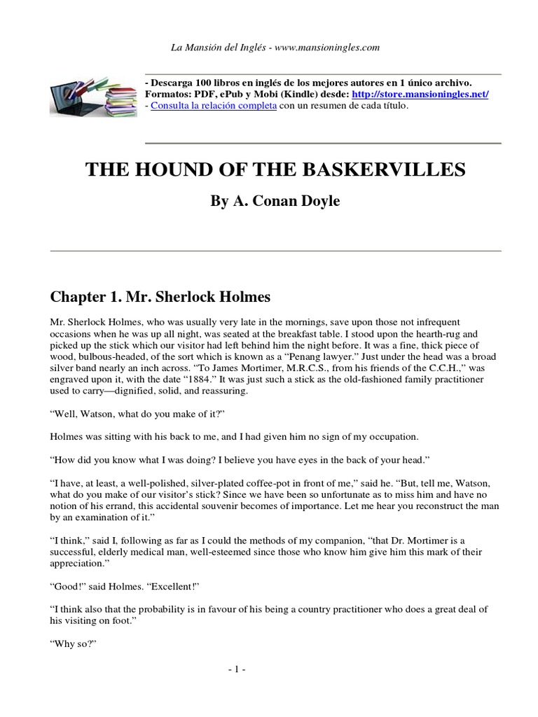 The Hound of The Baskervilles - Arthur Conan Doyle | PDF | The Hound Of ...