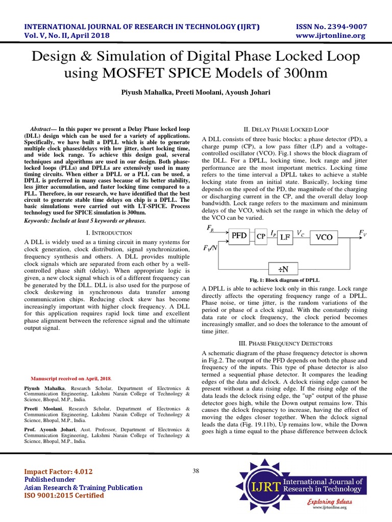 DPLL Design Using MOSFET SPICE Models | PDF | Electronic Circuits ...