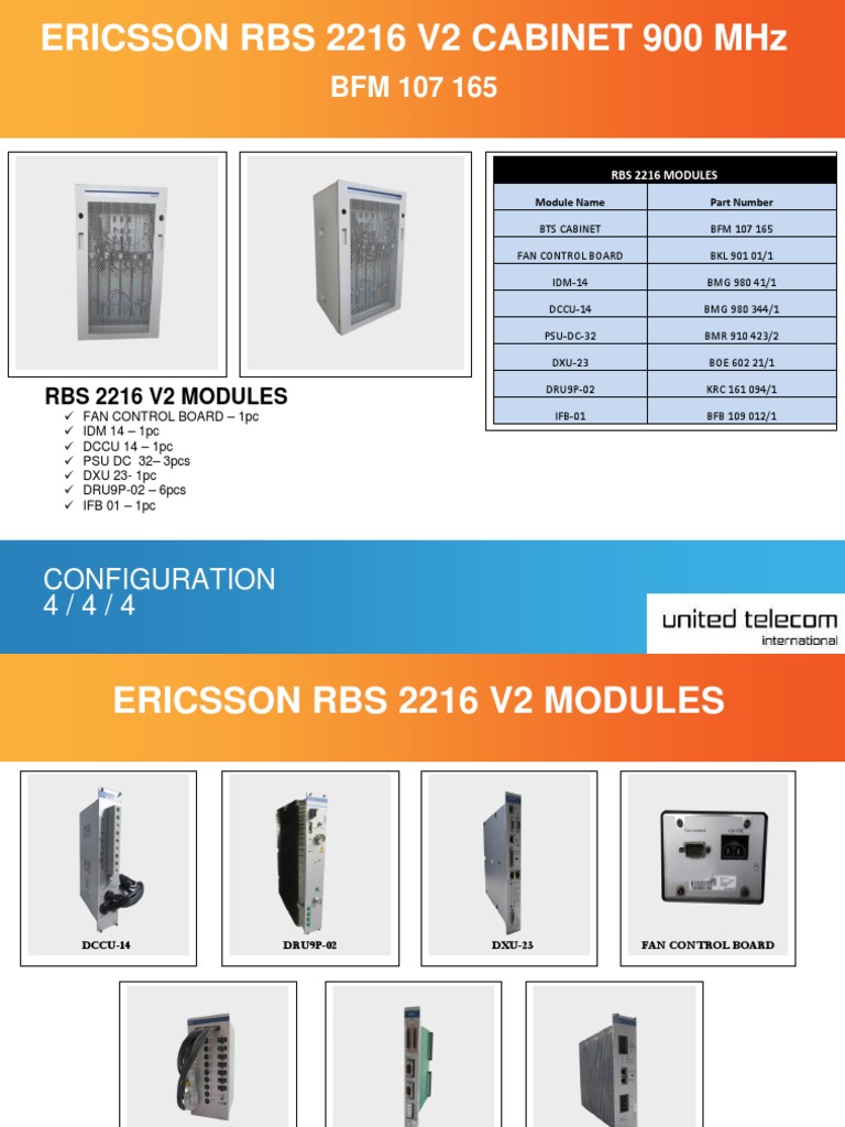 Modules RBS 2216 V2 d'Ericsson | PDF | Technologie et ingénierie