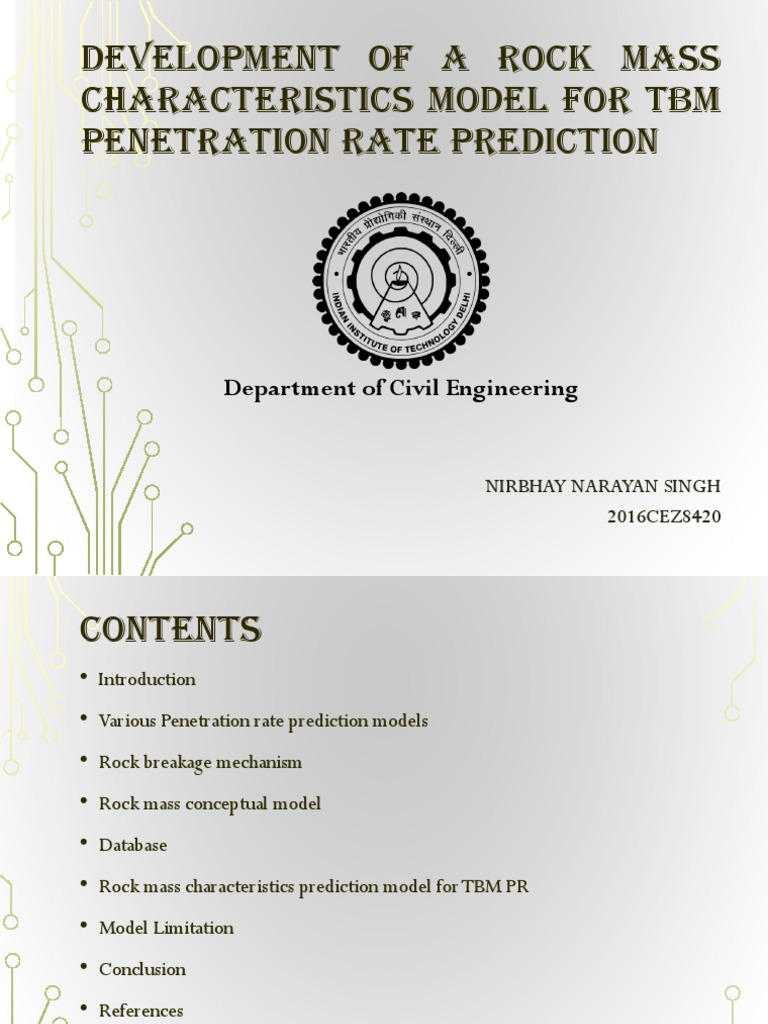 Development of A Rock Mass Characteristics Model For TBM Penetration Rate Prediction | PDF ...