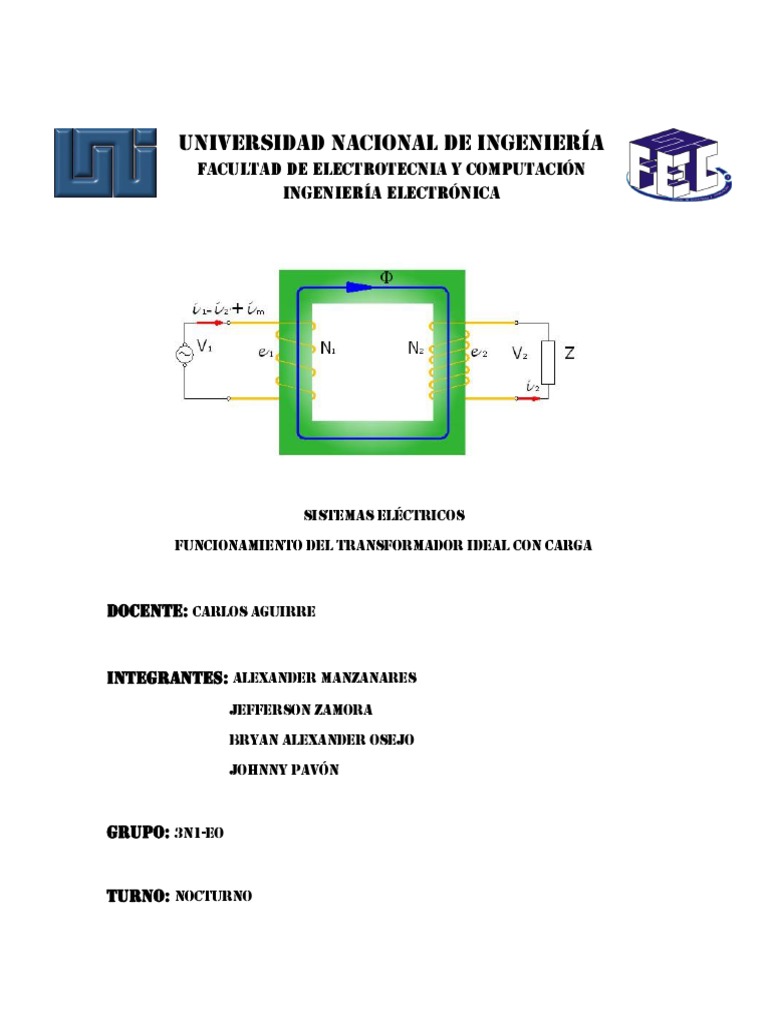 Transformador Ideal Con Carga | PDF | Transformador | Inductor