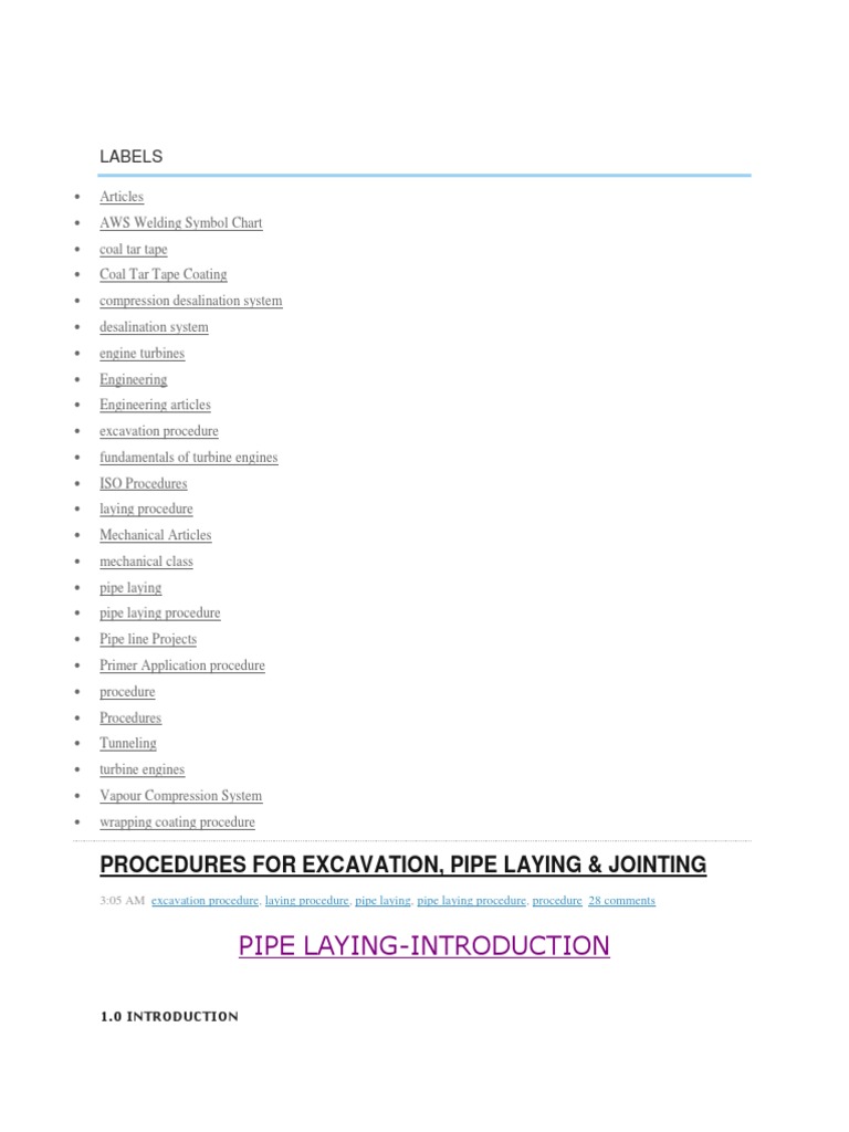 Pipe Laying | PDF | Traffic | Pipe (Fluid Conveyance)