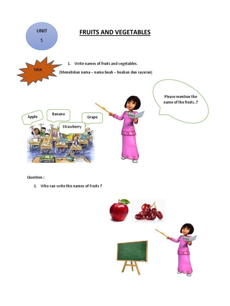 Fruits and Vegetables: Unit 5 | PDF | Science & Mathematics