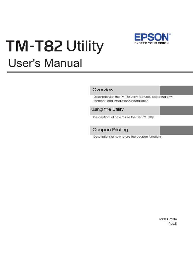 TM-T82 Utility Eng | Printer (Computing) | Microsoft Windows