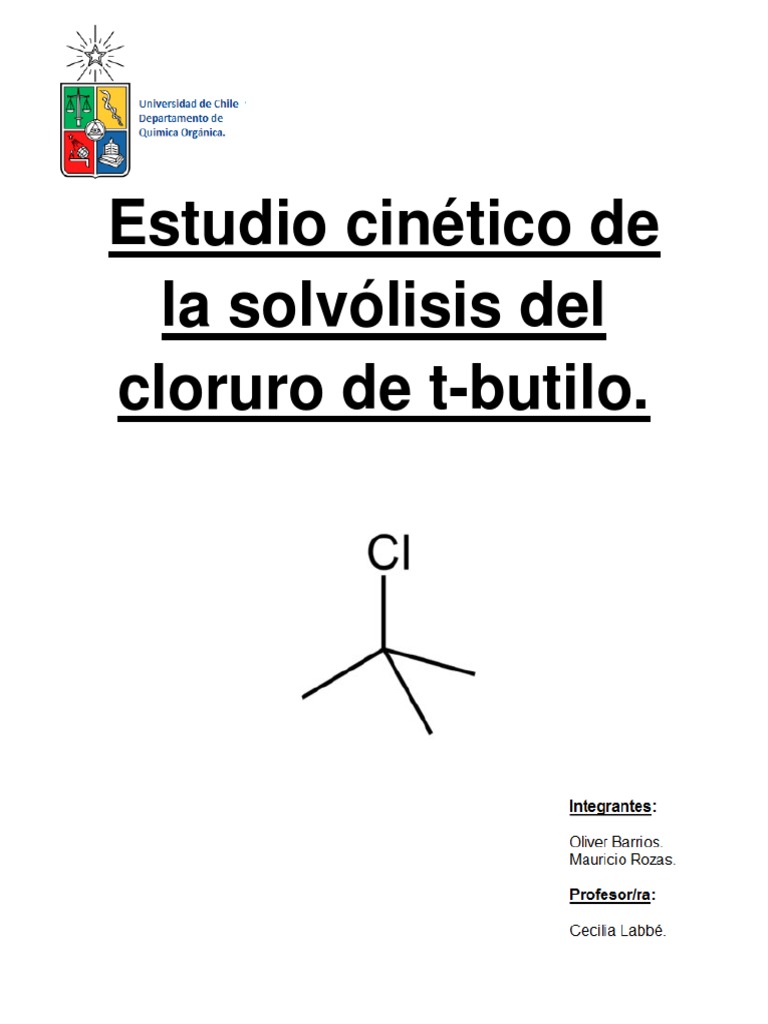 Estudio Cinetico de la Solvolisis del T-Butilo | Síntesis orgánica ...