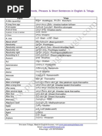 Telugu Common Phrases | PDF