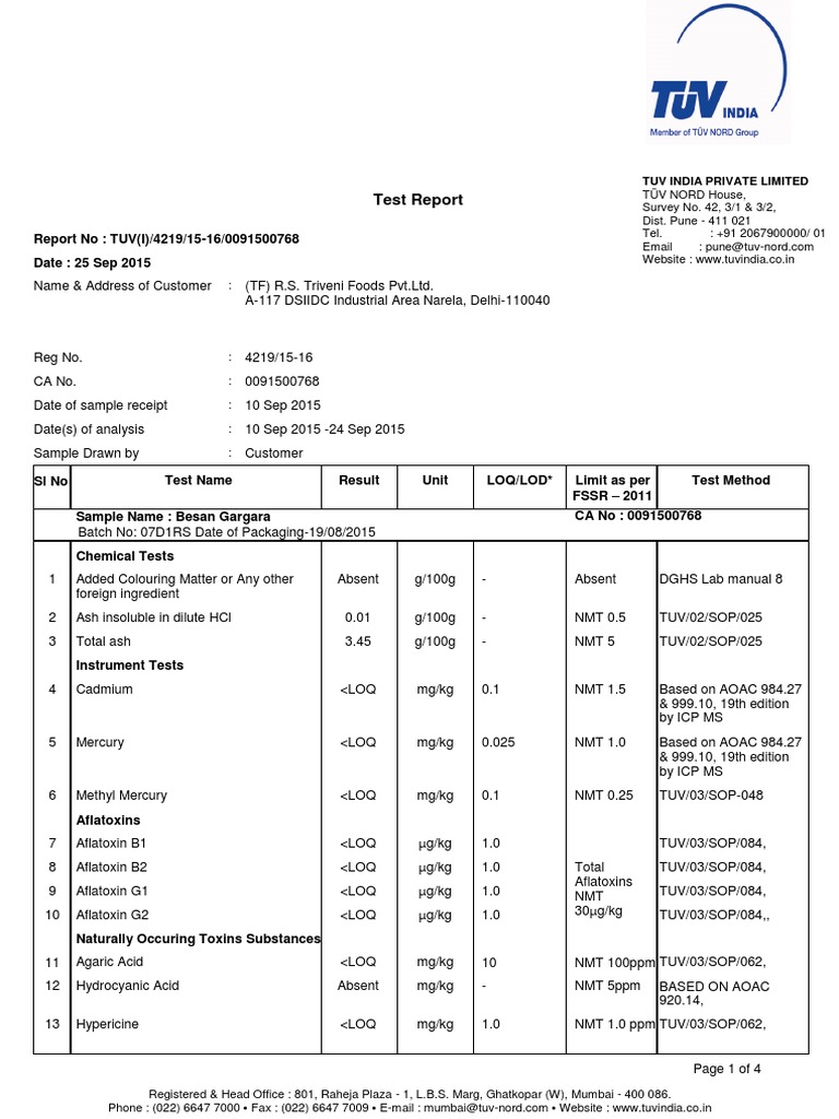 Test Report: Tuv India Private Limited | PDF | Nature | Business