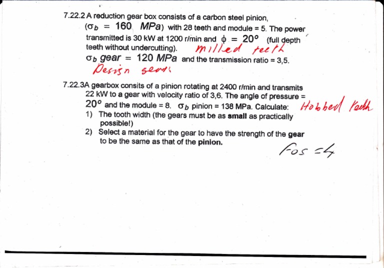 Gears Additional Problems | PDF