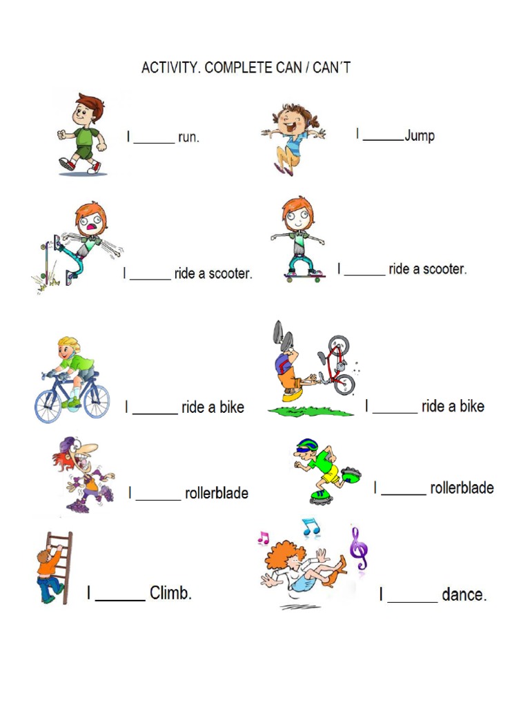 Prueba Ingles Can and Cant | PDF