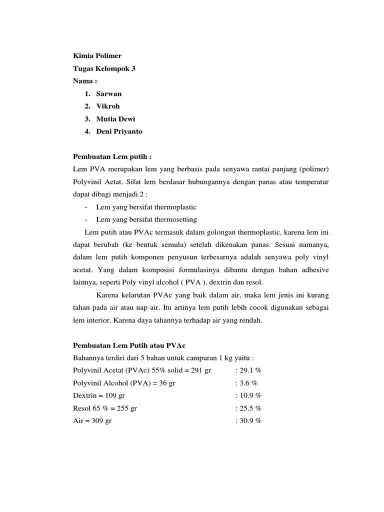 Pembuatan PVAc | PDF