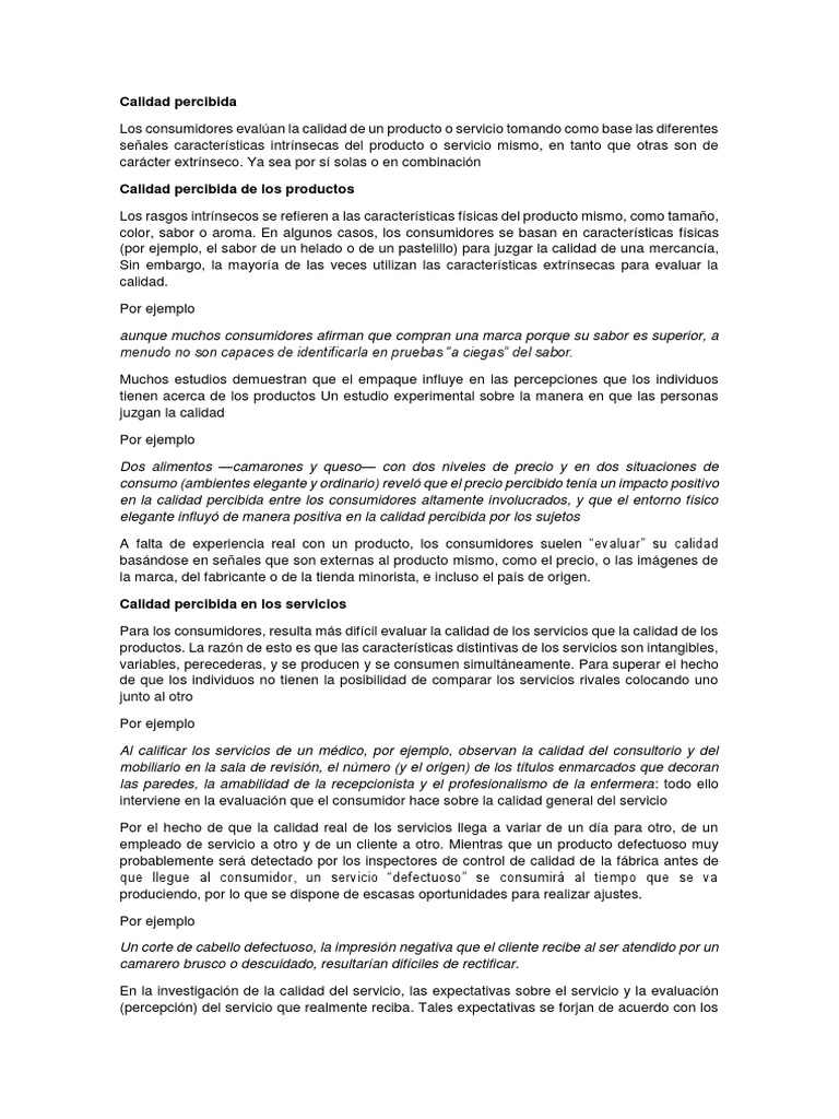 Calidad Percibida | Calidad (comercial) | Marca