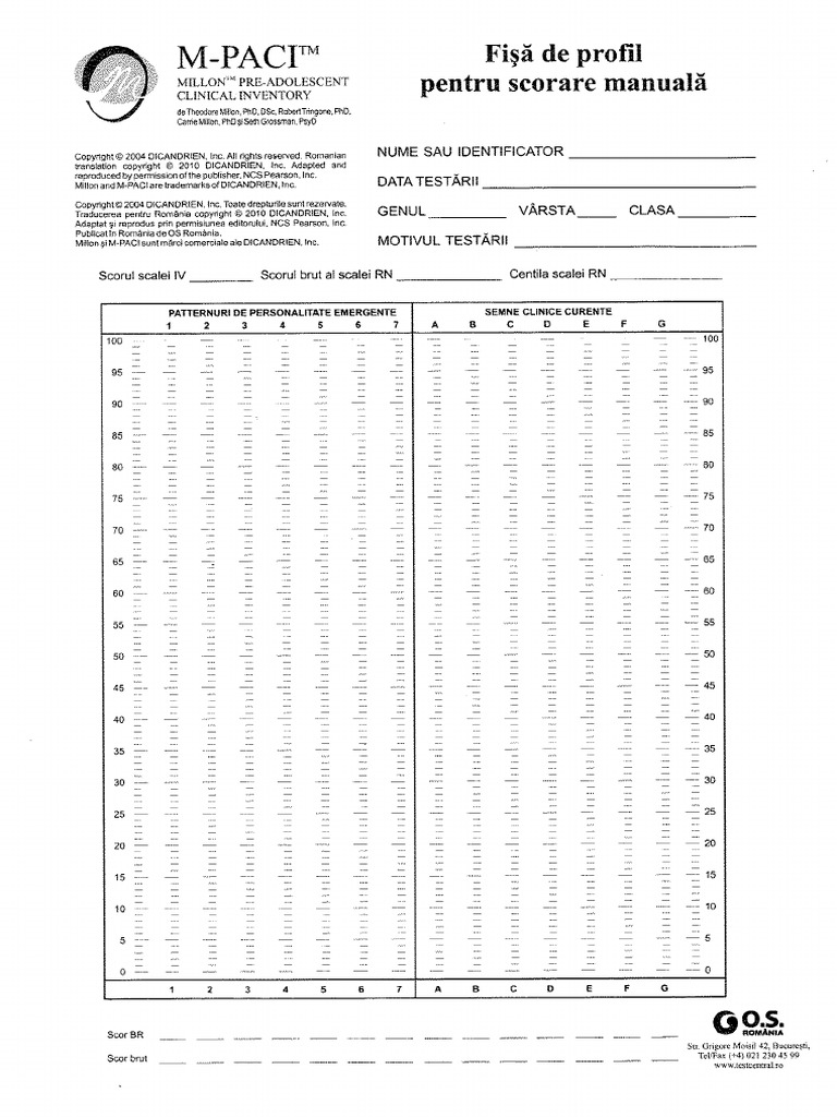 Fisa Profil M-PACI | PDF