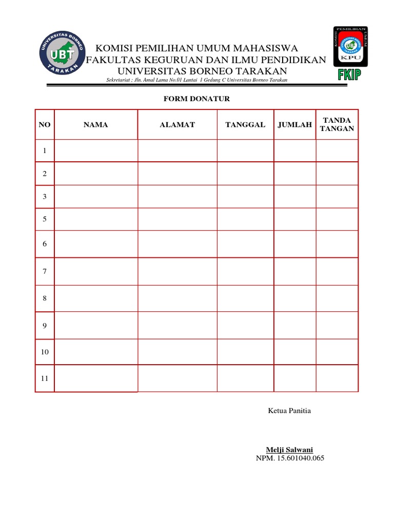 Form Donatur | PDF