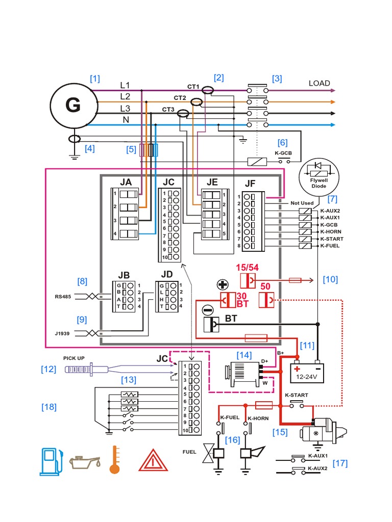 Automotive Electrical System Diagram Showing Connections Between ...