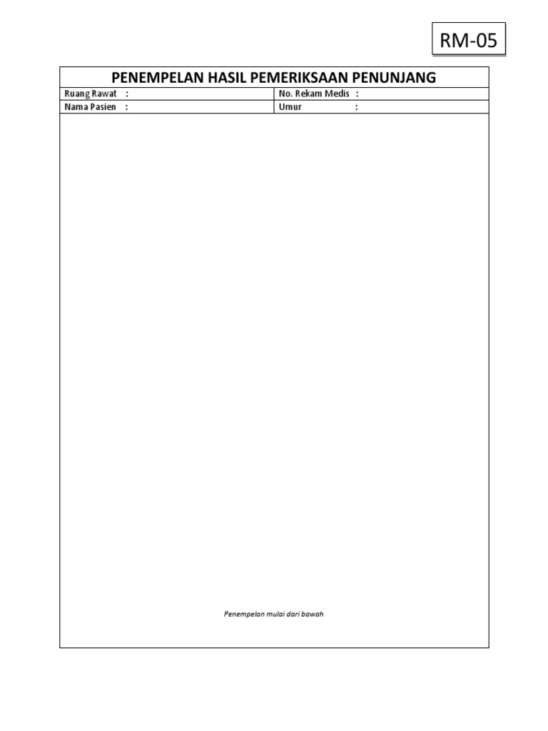 Rm-05 Penempelan Hasil Pemeriksaan Penunjang | PDF