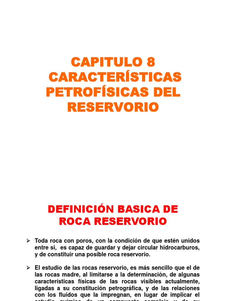 Cap 7 Petrofisica Del Reservorio | PDF | Roca (geología ...