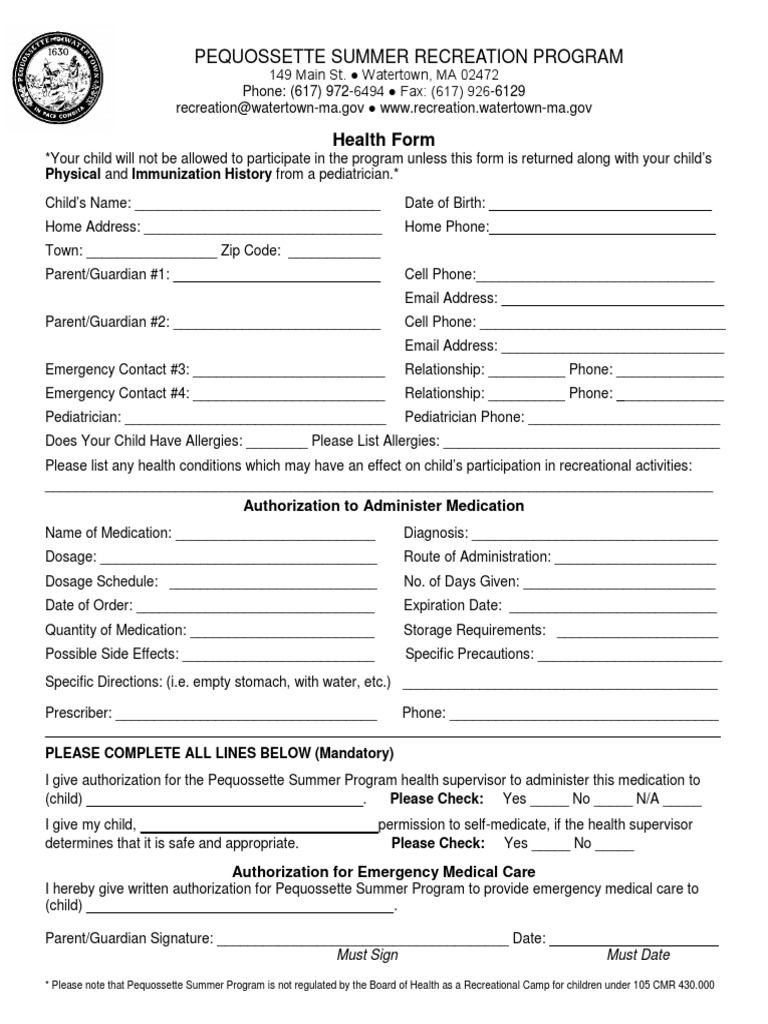 Recreation Medical Forms 2018 | Download Free PDF | Pharmaceutical Drug ...