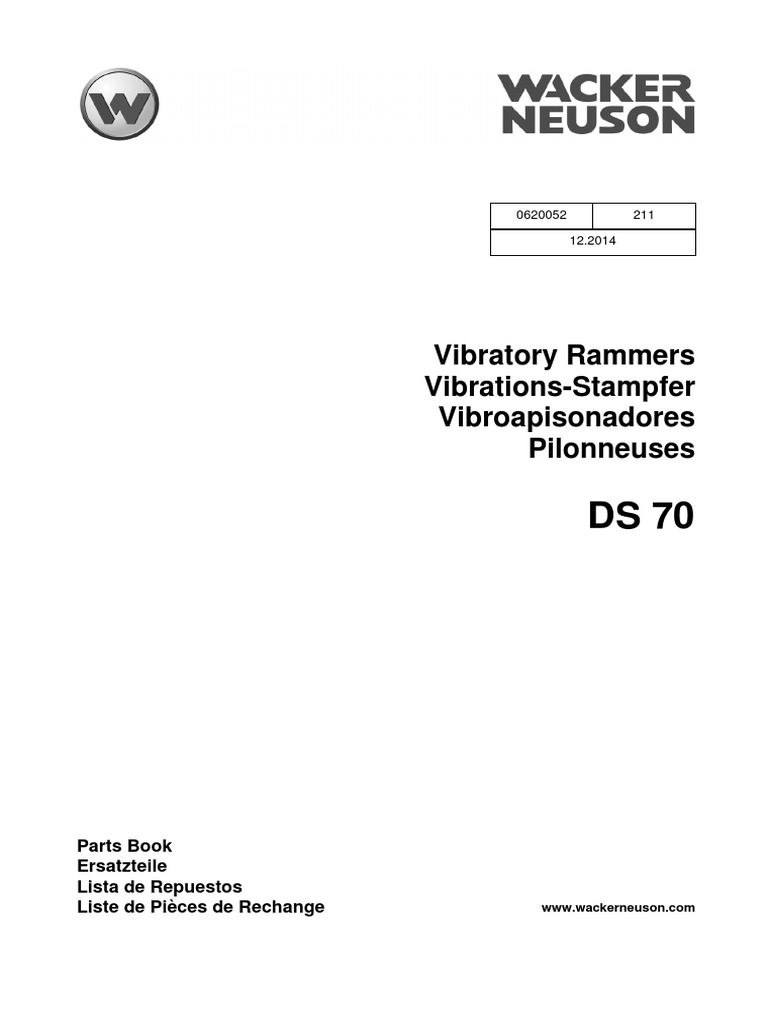Manuel Partes Vibroapisionador Wacker Neuson DS70 | PDF | Technologie ...