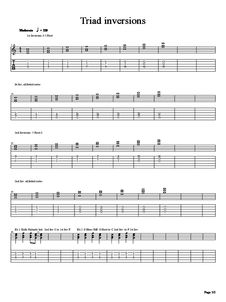 Triad Inversions-C Major Scale | PDF | Music Theory | Musical Instruments