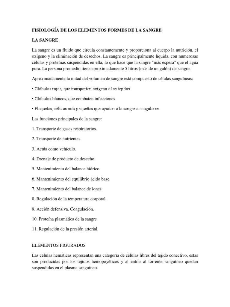 Elementos Formes | PDF | Sangre | Glóbulo rojo