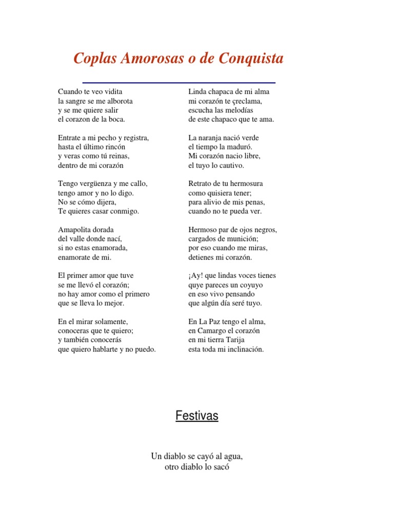 Coplas Carnavaleras | PDF | Carnaval | Amor