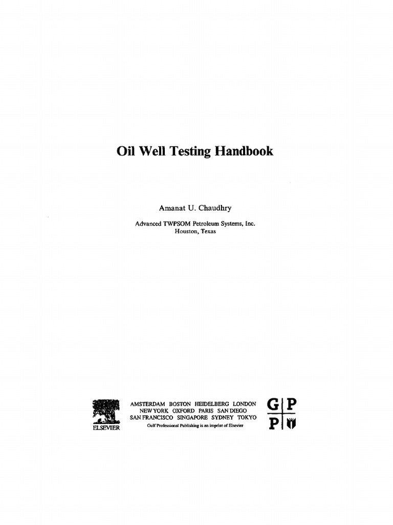 Oil Well Testing Handbook | PDF