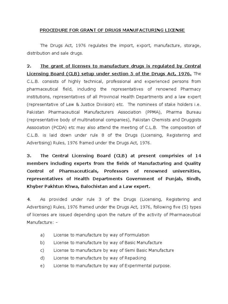 Procedure For Licensing | PDF | Pharmacist | License