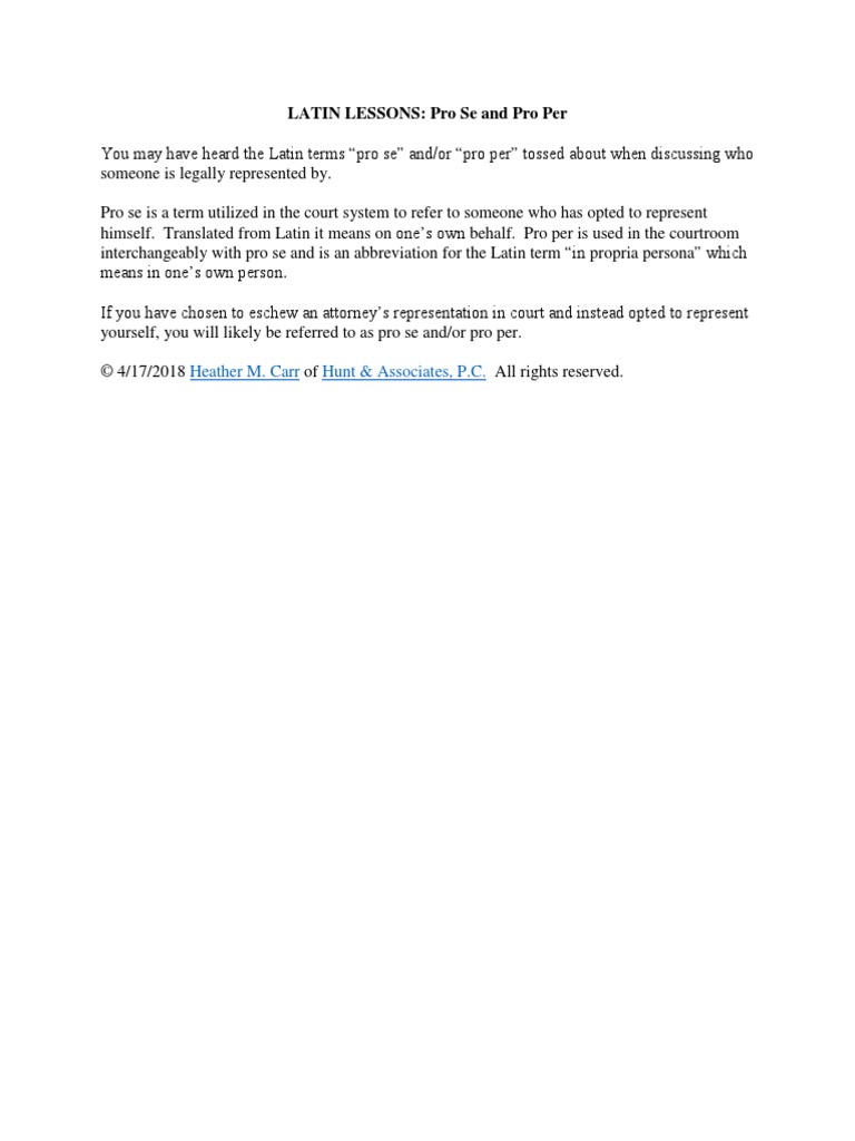 Self-Representation in Court | PDF
