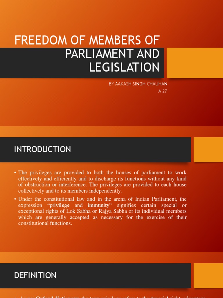 Parliamentary Privileges in India Explained | PDF | Parliament Of The ...