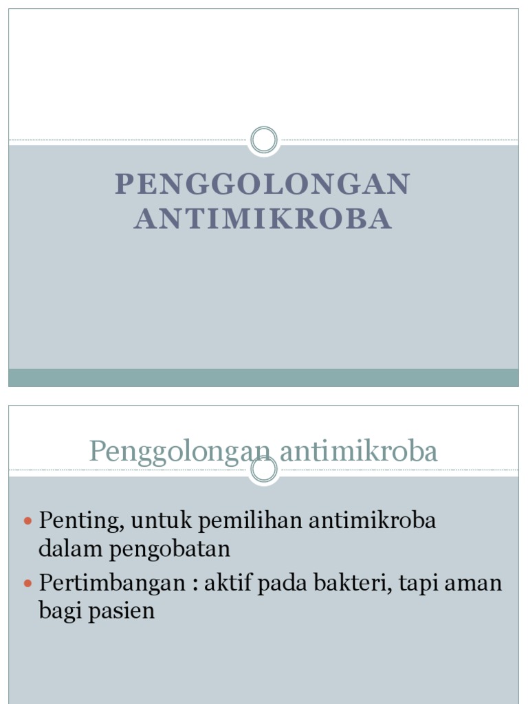 04 Penggolongan Antimikroba-1 | PDF