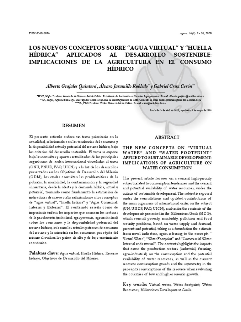 Tema 1.4 (D) Agua Virtual y Huella Hídrica PDF | PDF | Agua subterránea ...