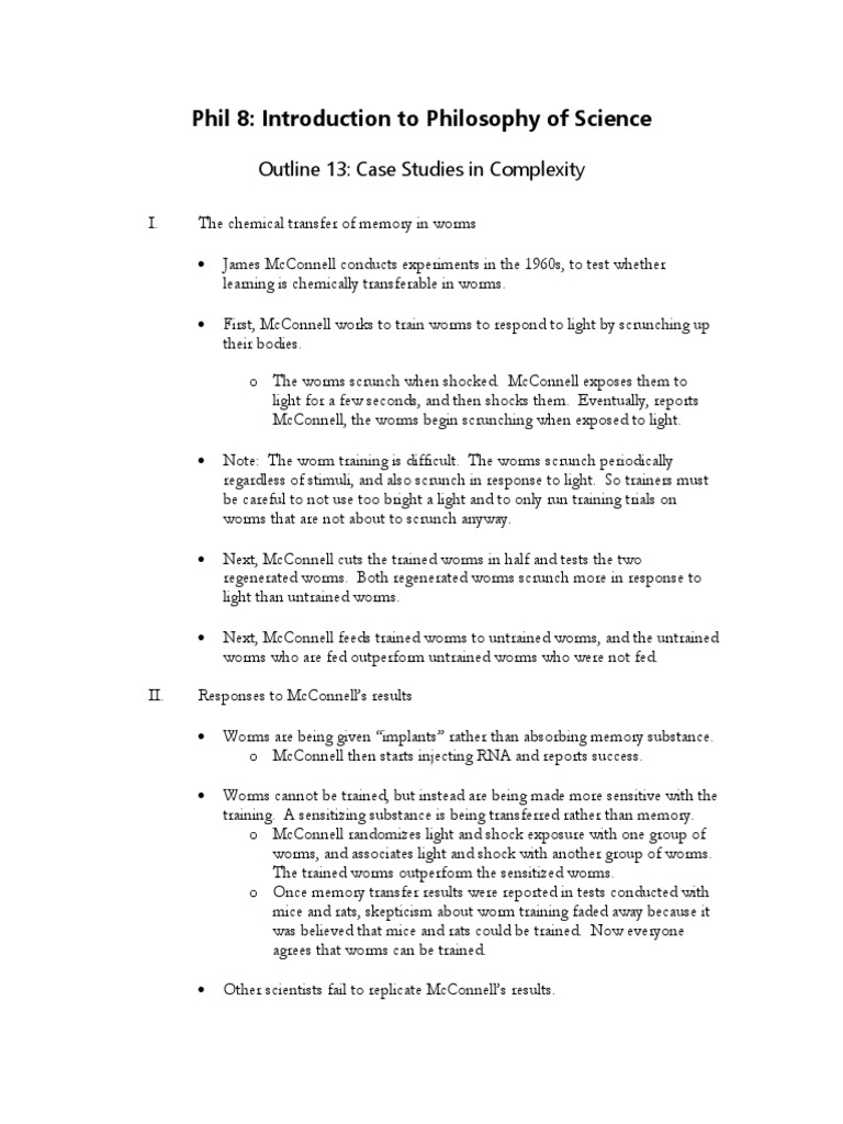 Phil 8: Introduction To Philosophy of Science: Outline 13: Case Studies ...