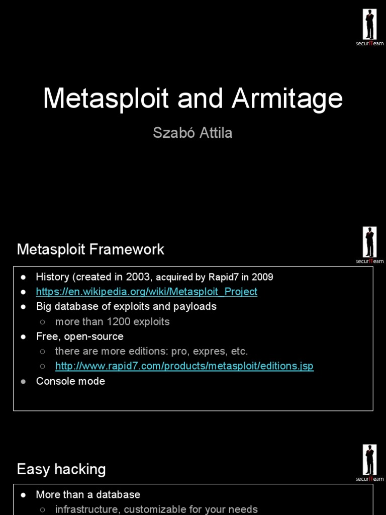 Metasploit and Armitage | PDF | Security Engineering | Cyberwarfare