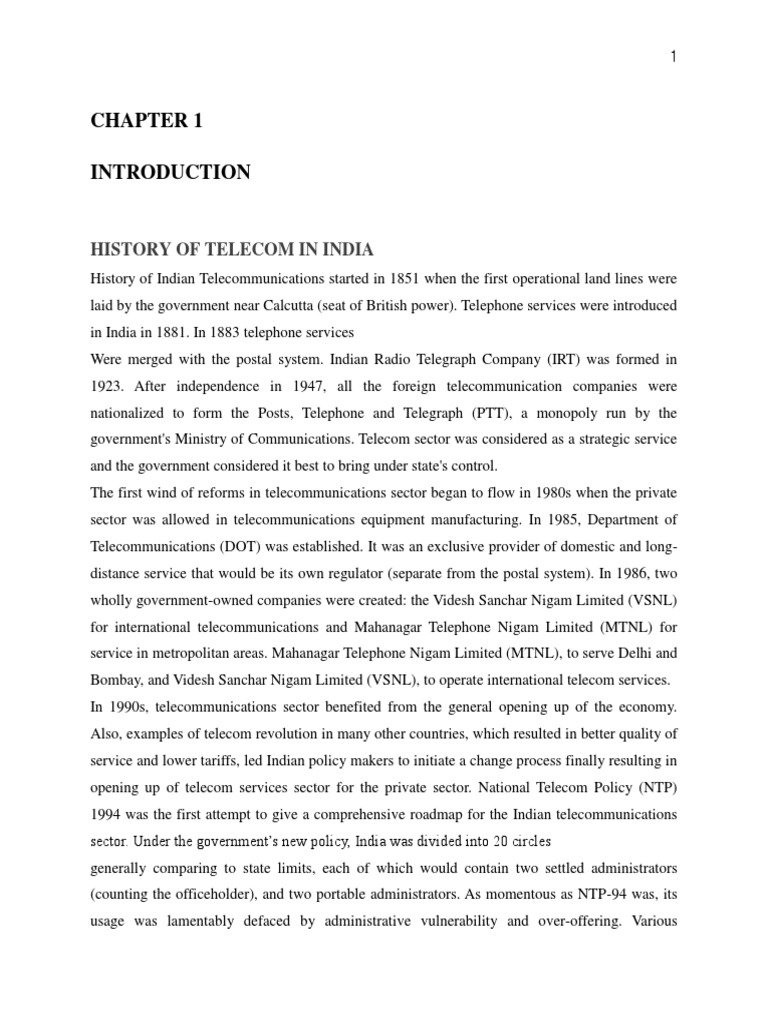 History of Telecom in India | PDF | Retail | Survey Methodology