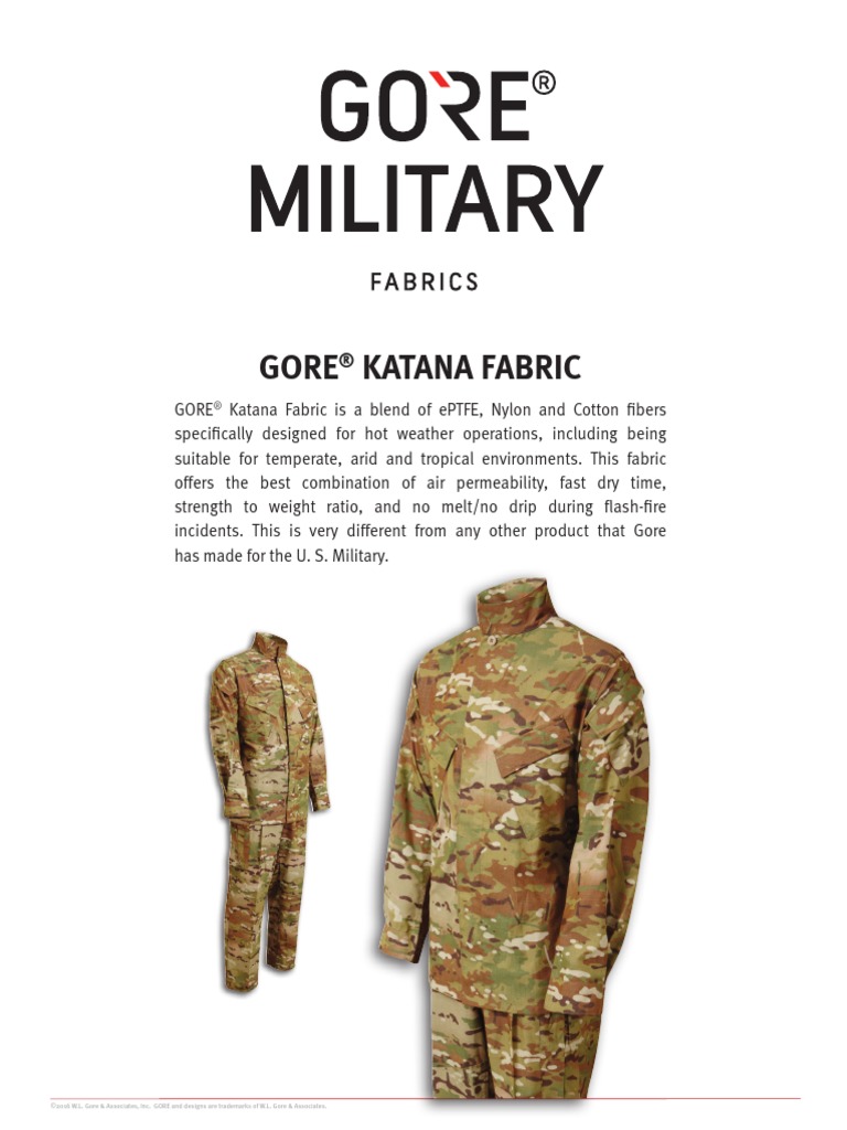 GORE Katana Fabric - Product Sheet - GORE Product | PDF | Nylon | Textiles