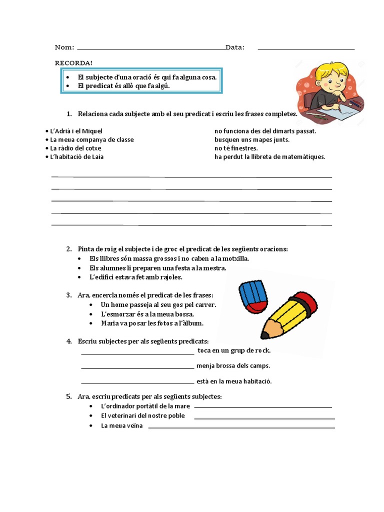 Subjecte I Predicat | PDF