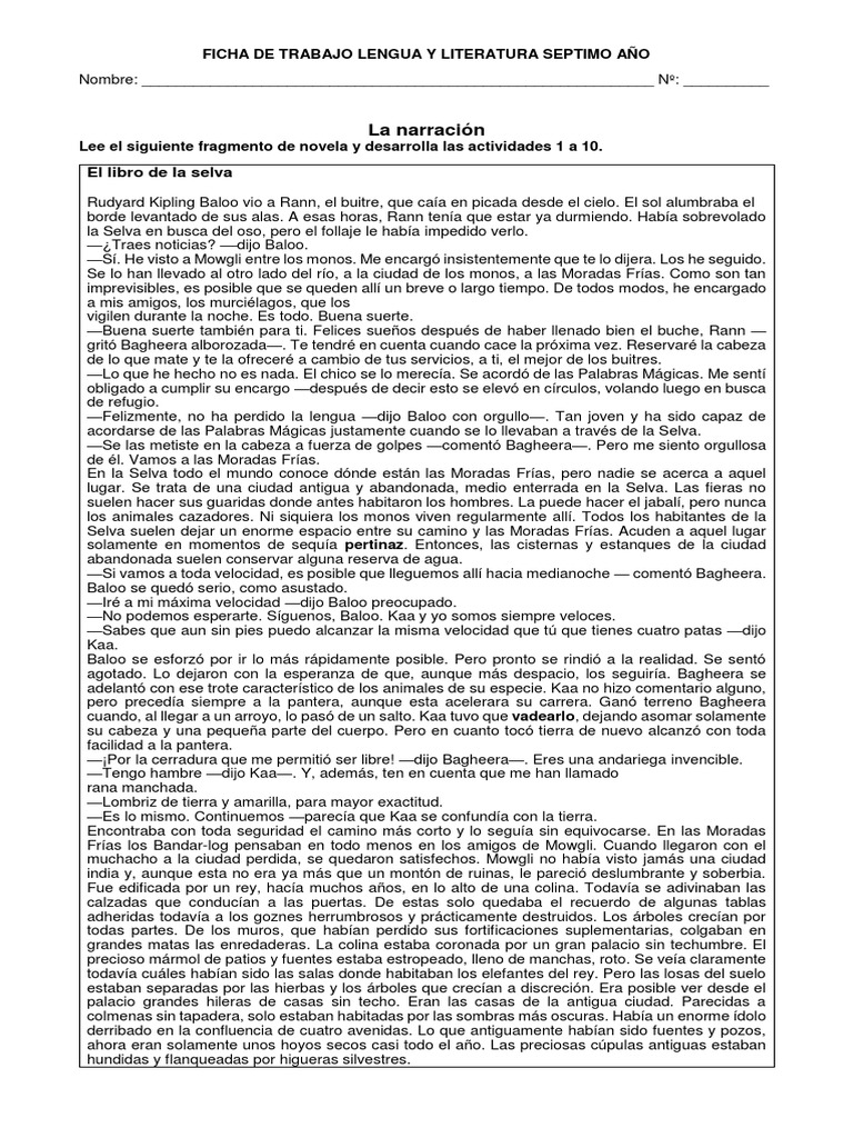 Hojas De Trabajo Del Libro De La Selva Plantillas De Selva Gratis Y