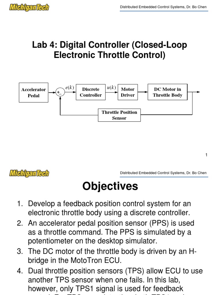Lab 4 - Digital Controller (Electronic Throttle Control) | PDF ...