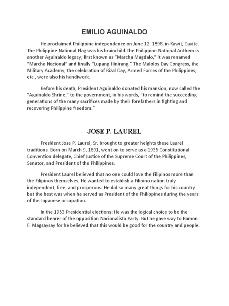 Emilio Aguinaldo: Legacy of Independence | PDF | Philippines ...