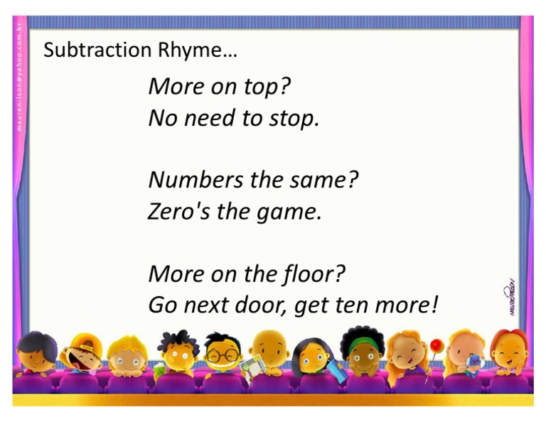 Basic Subtraction Poem Guide | PDF