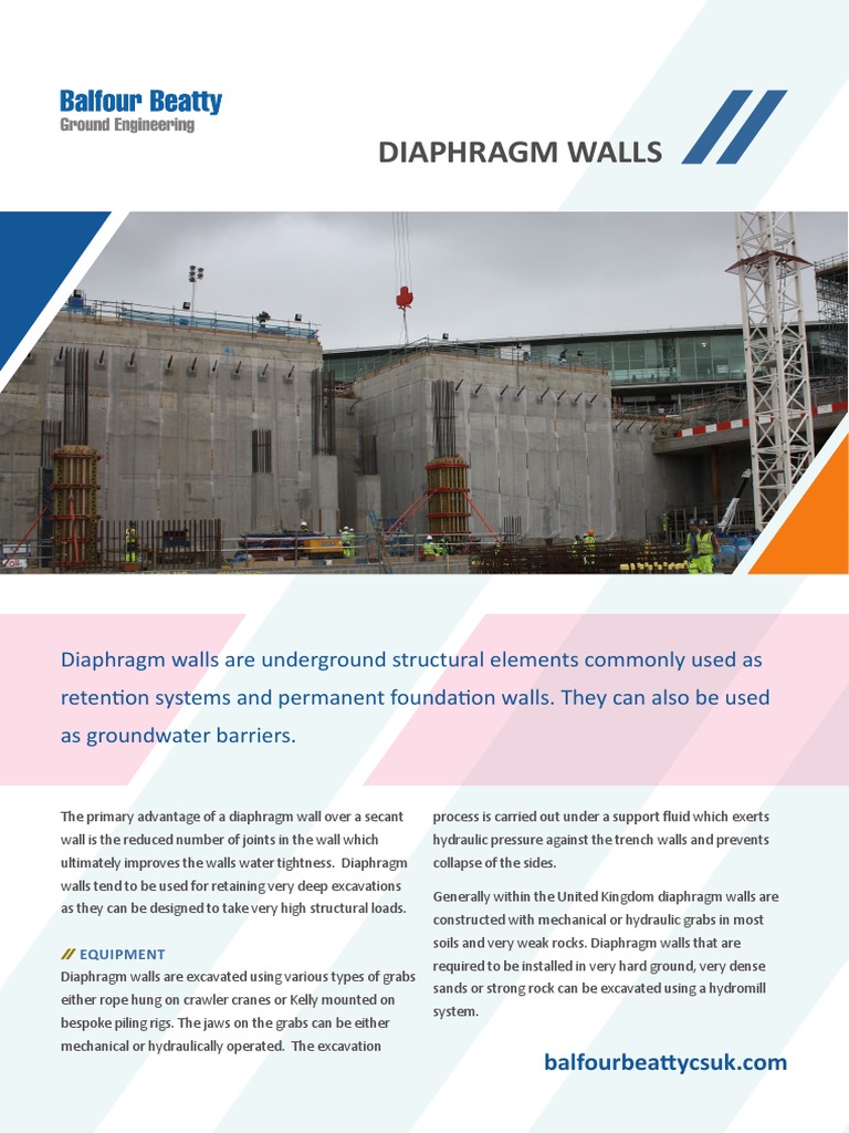 Diaphragm Wall | PDF | Structural Engineering | Building Technology