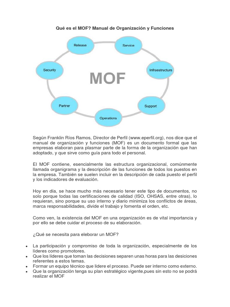 Qué Es El MOF | PDF | Regulación | Planificación