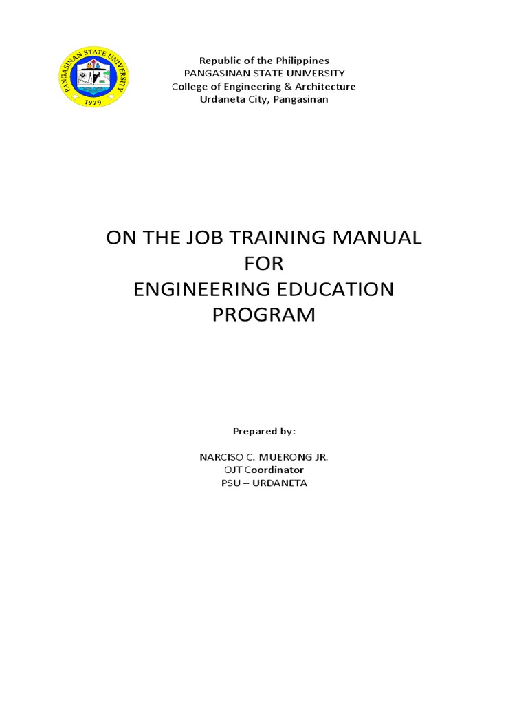 OJT Handout | Engineer | Engineering