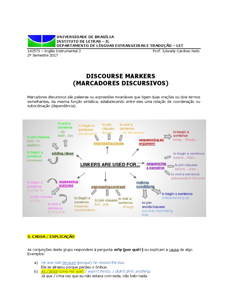 Tópico 10 - Marcadores Discursivos (Causa e Consequência) | PDF ...