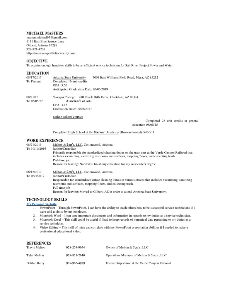 My Resume For Computer Course | PDF | Computing And Information ...