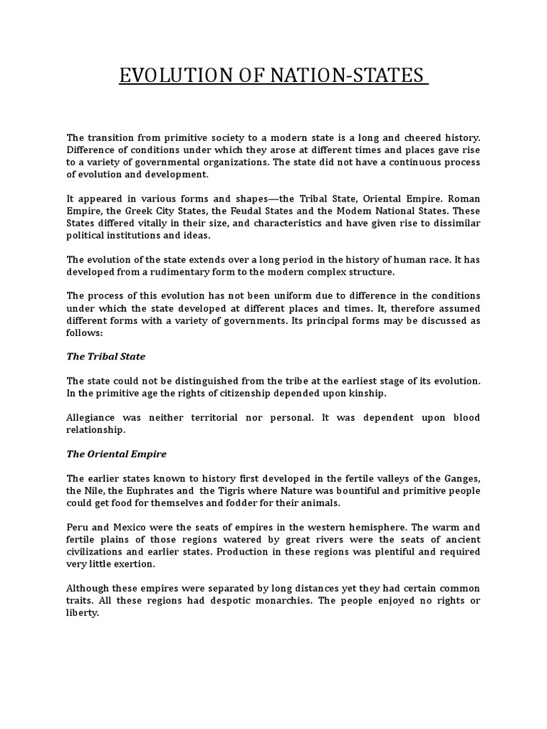 Evolution of Nation-States | PDF | Roman Empire | Nation State